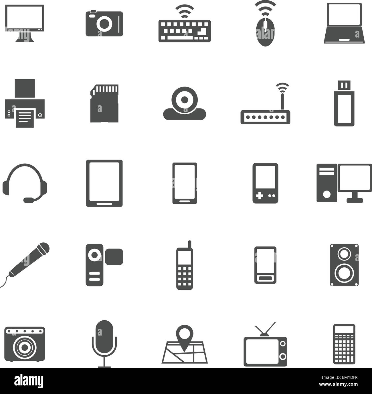 Gadget icons on white background, stock vector Stock Vector Image & Art ...