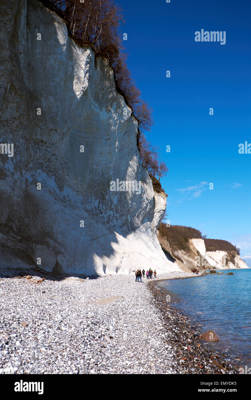 High chalk cliffs at the coast of Rugen island, Jasmund National Park ...