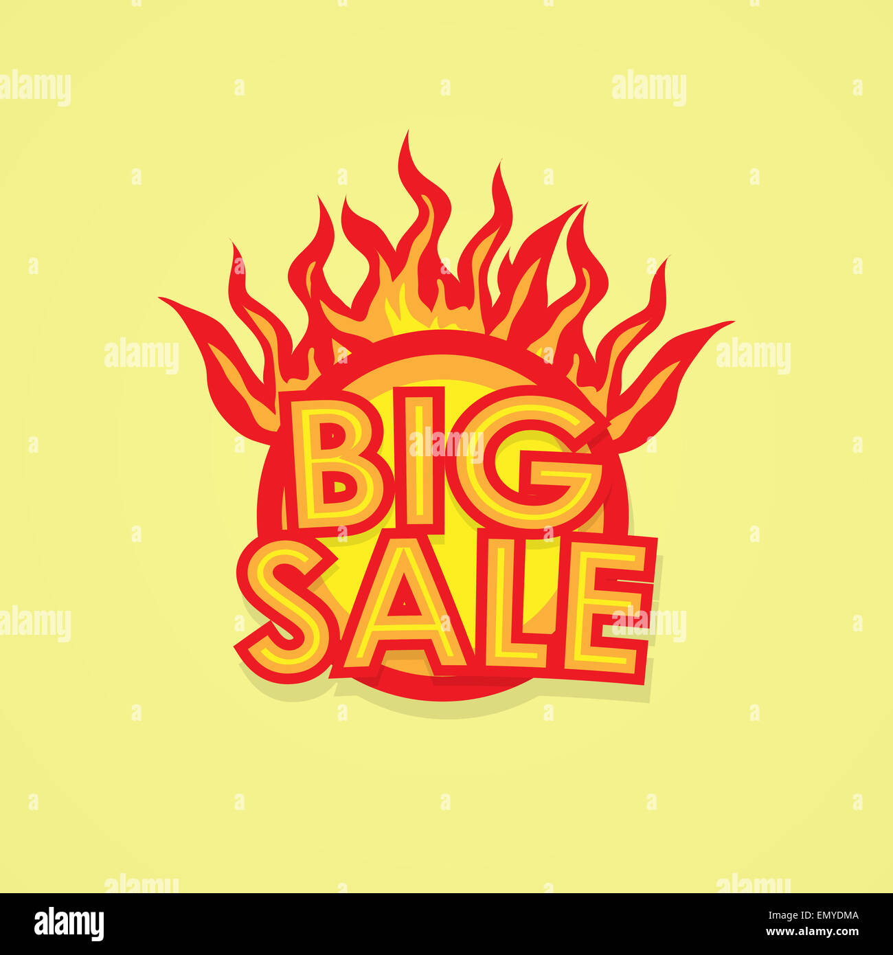 Sign sale offer with fire Stock Photo - Alamy