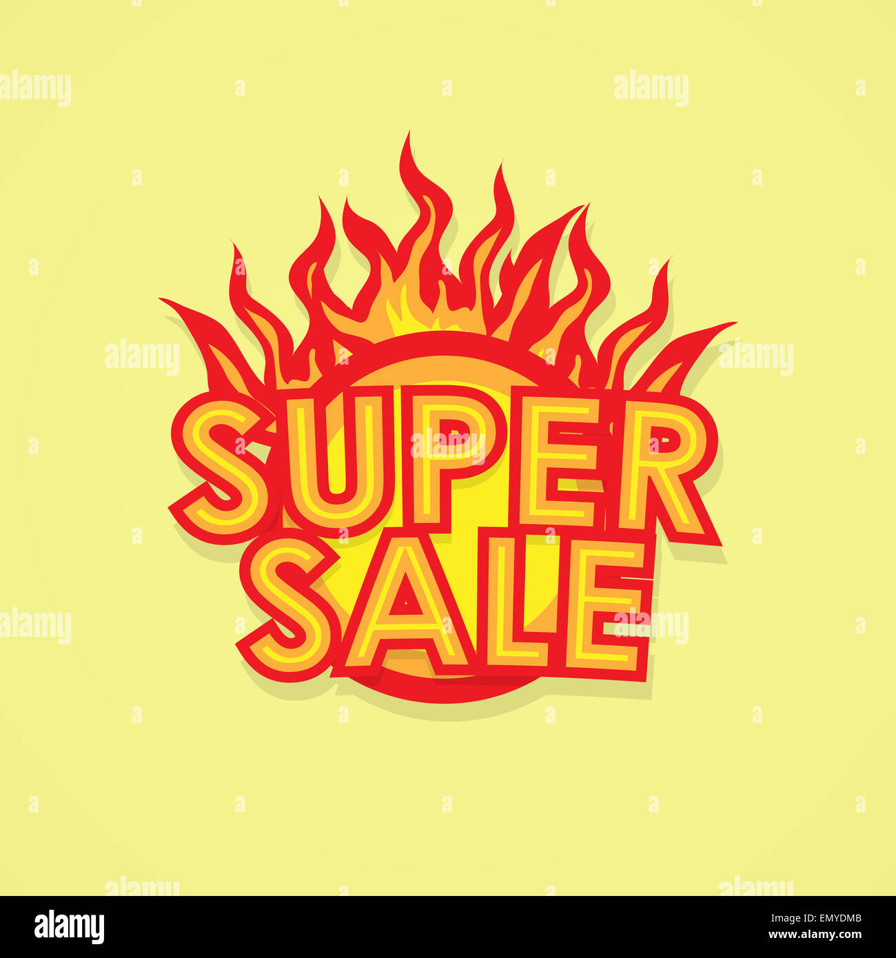 Sign sale offer with fire Stock Photo - Alamy