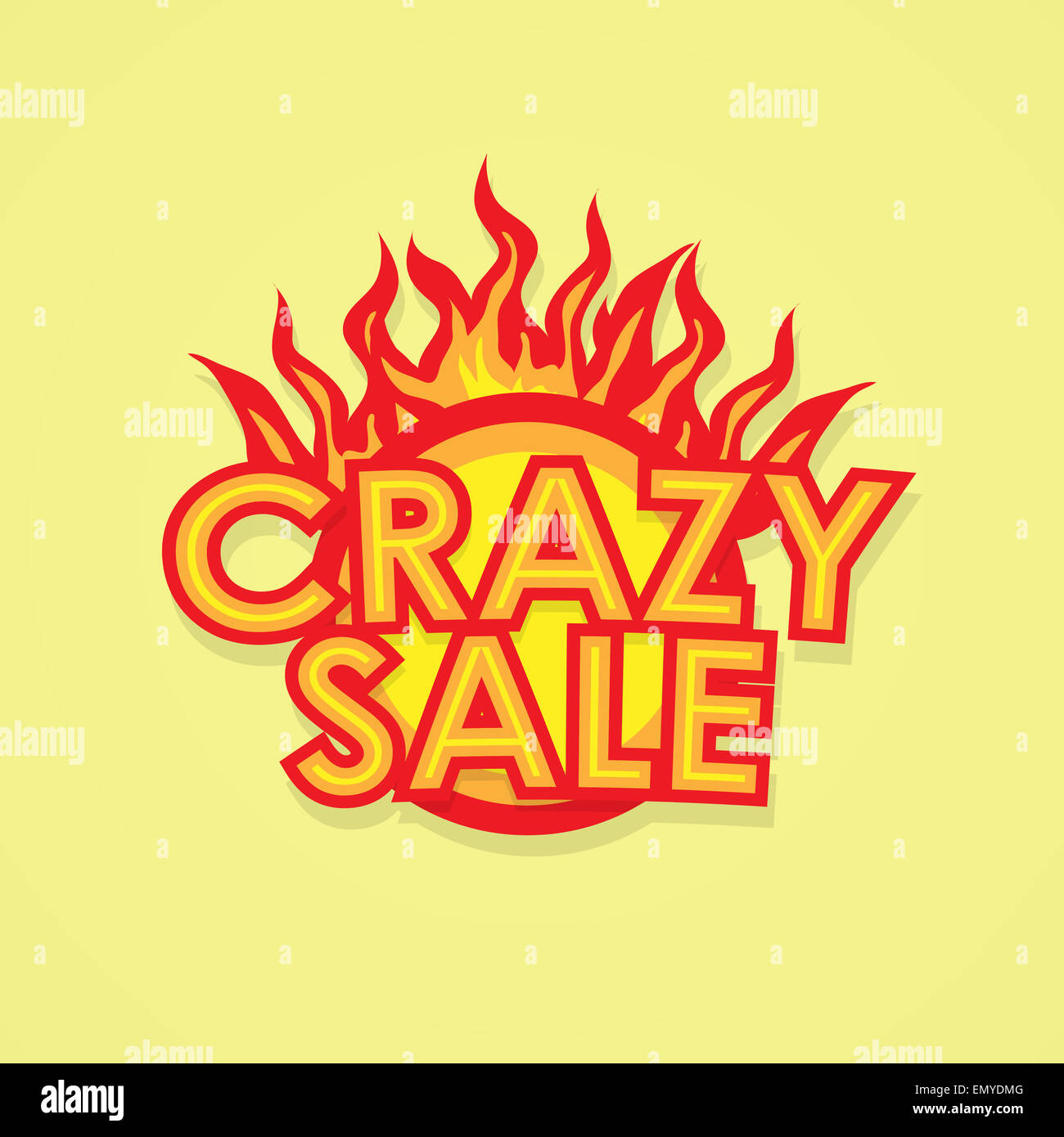 Sign sale offer with fire Stock Photo - Alamy