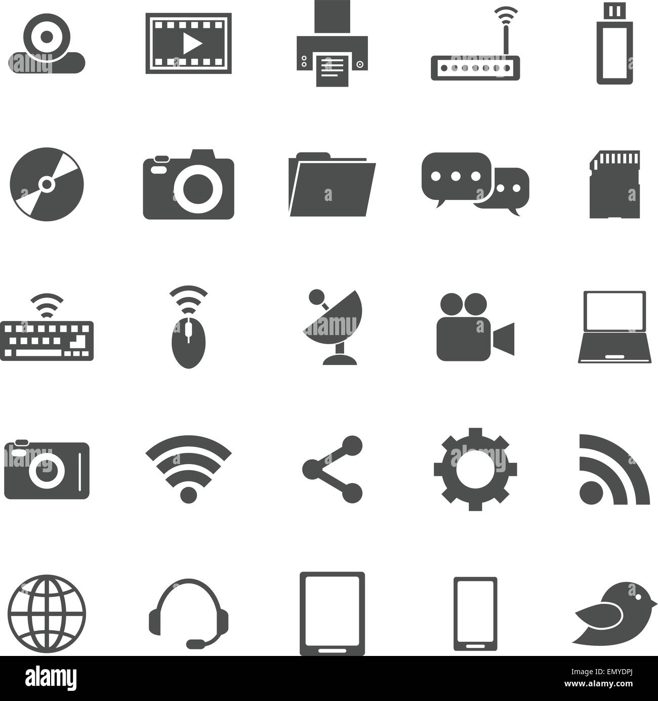 Hi-tech icons on white background, stock vector Stock Vector Image ...