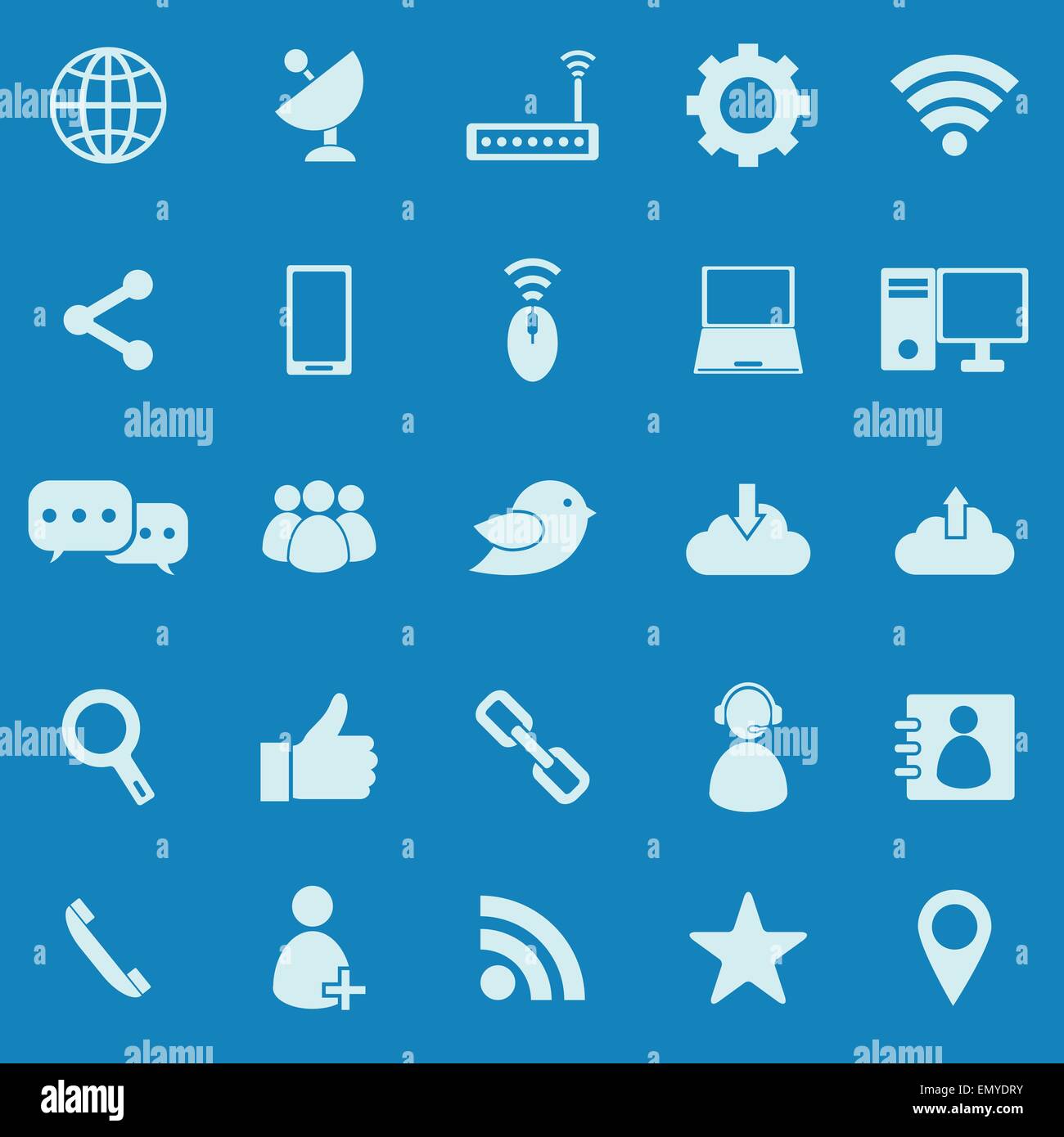 Network color icons on blue background, stock vector Stock Vector Image ...