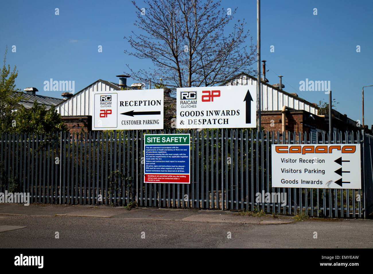 AP and Caparo works signs, Leamington Spa, Warwickshire, England, UK ...