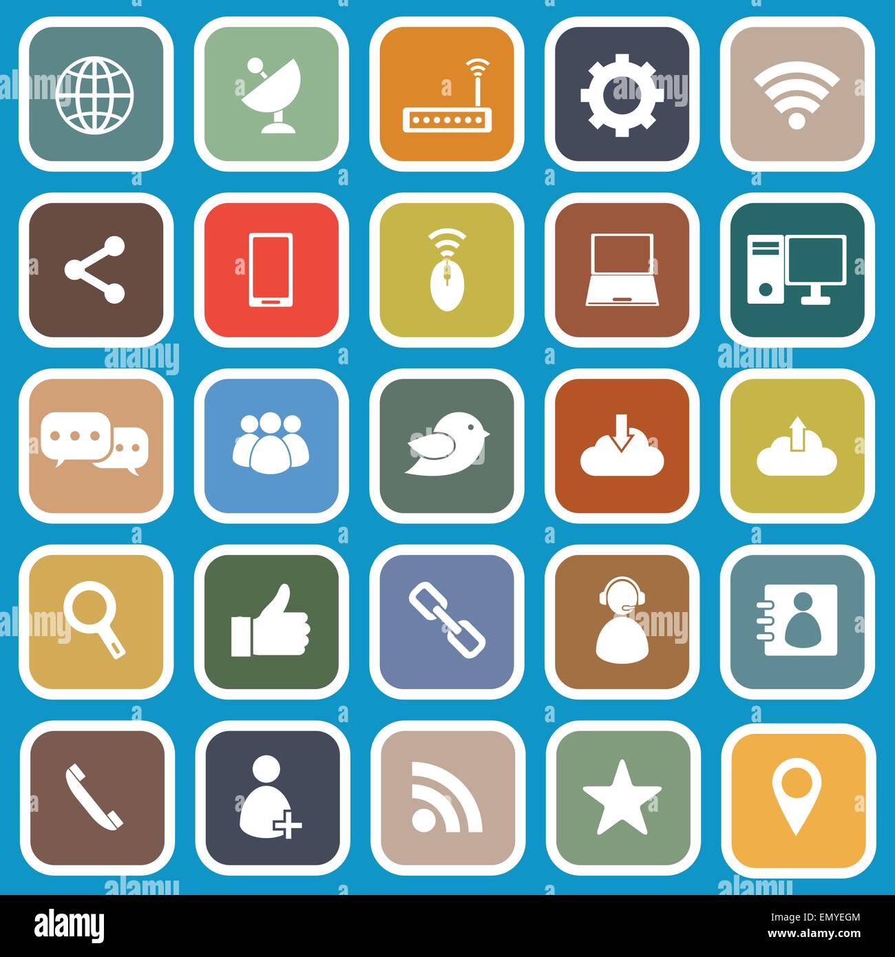 Blue icons people data Stock Vector Images - Alamy