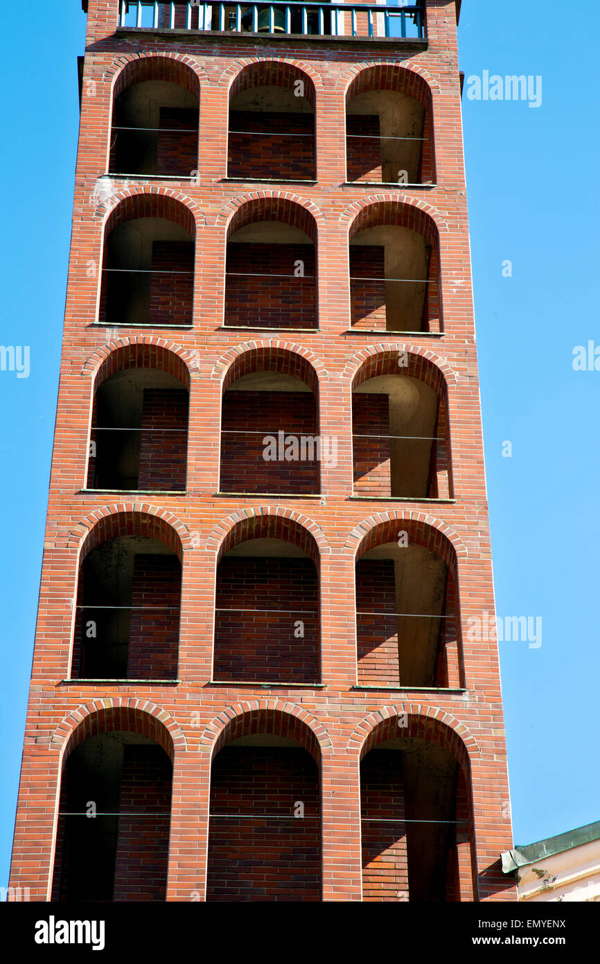 castellanza old abstract in italy the wall and church tower bell sunny ...