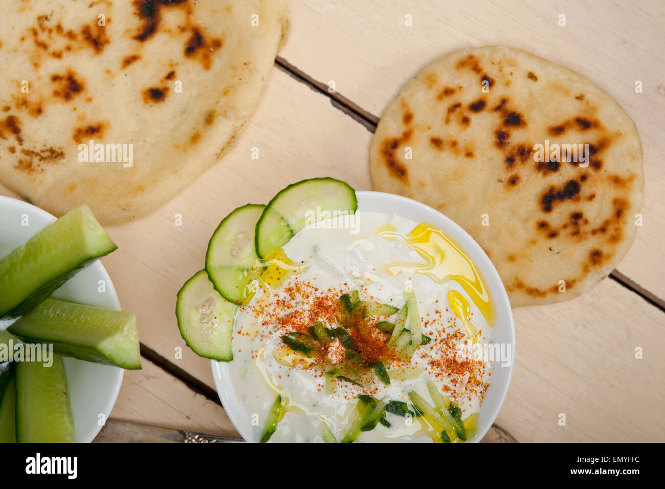 Arab middle east salatit laban wa kh’yar Khyar Bi Laban goat yogurt and ...