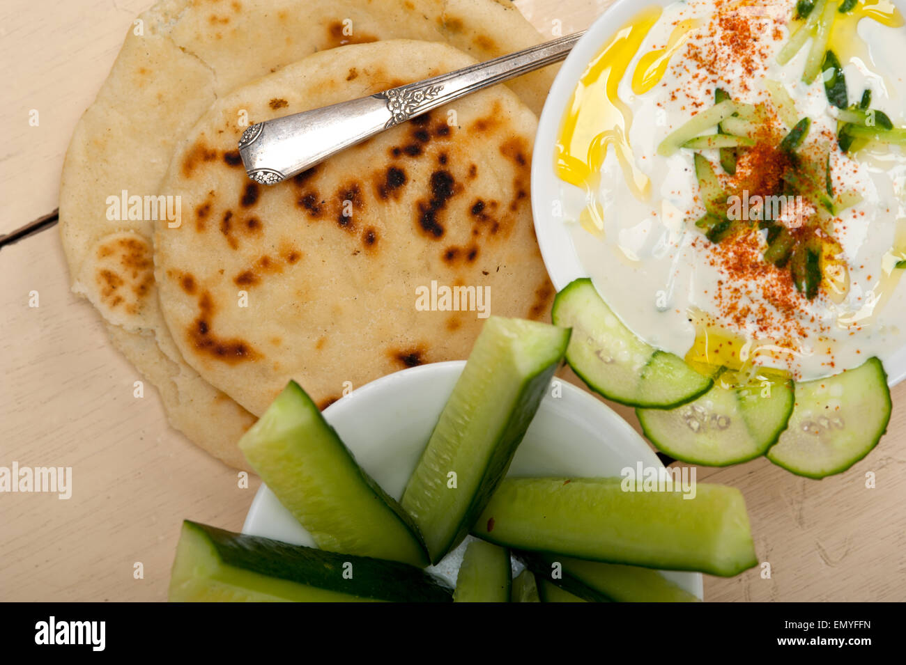 Arab middle east salatit laban wa kh’yar Khyar Bi Laban goat yogurt and ...