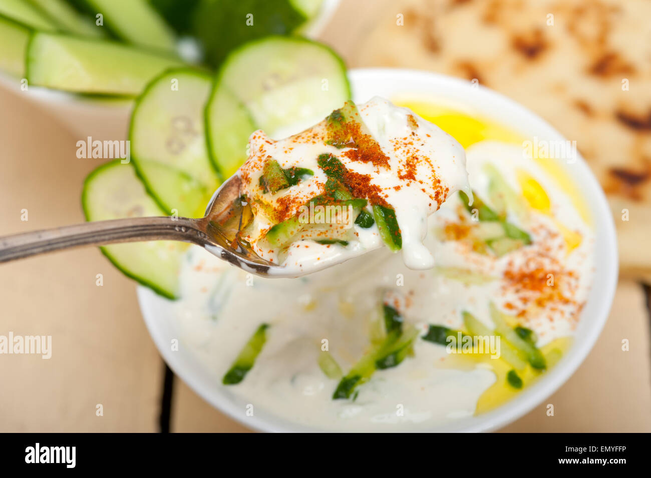 Arab middle east salatit laban wa kh’yar Khyar Bi Laban goat yogurt and ...