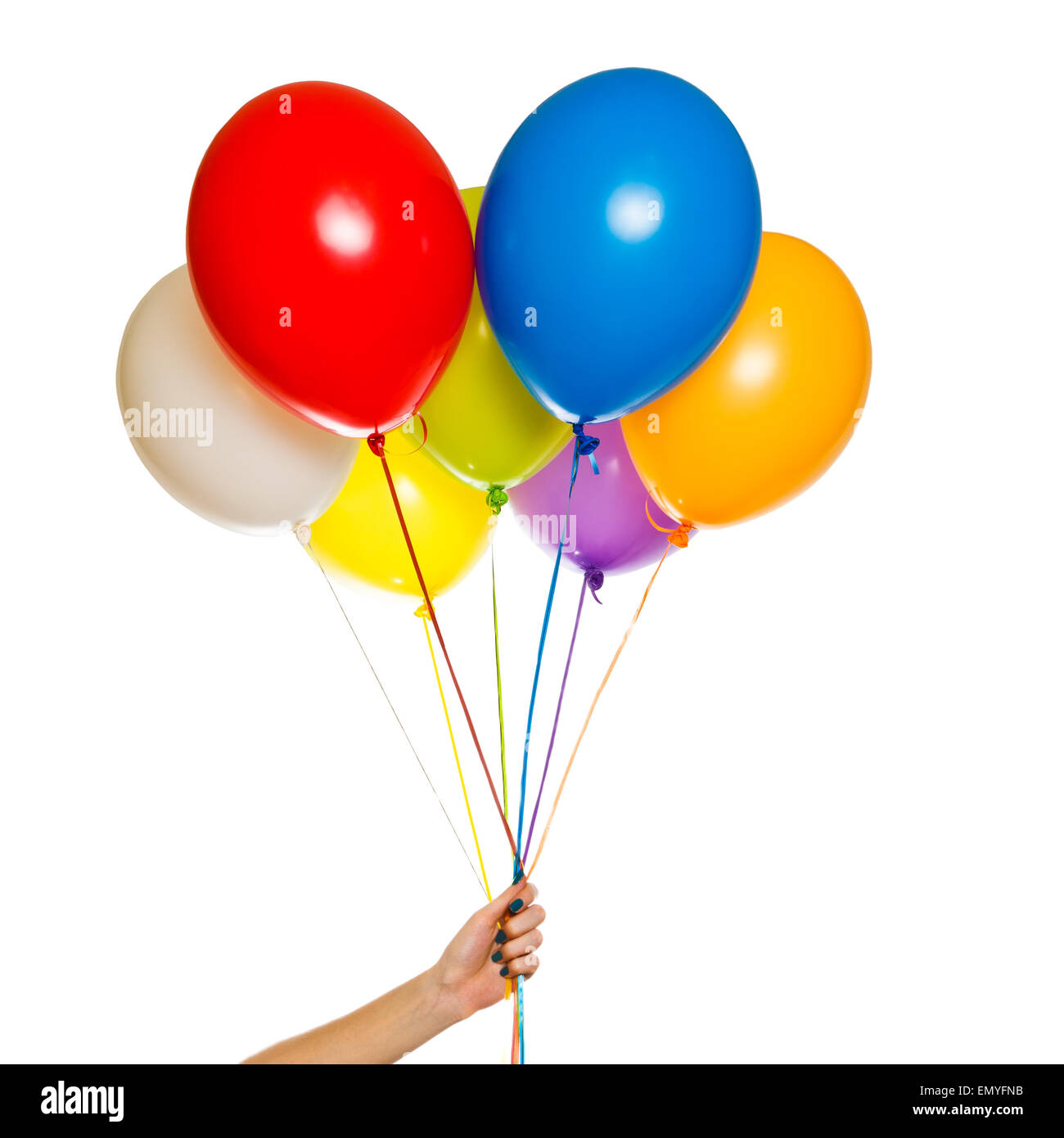 Primary color party balloons background hi-res stock photography and ...
