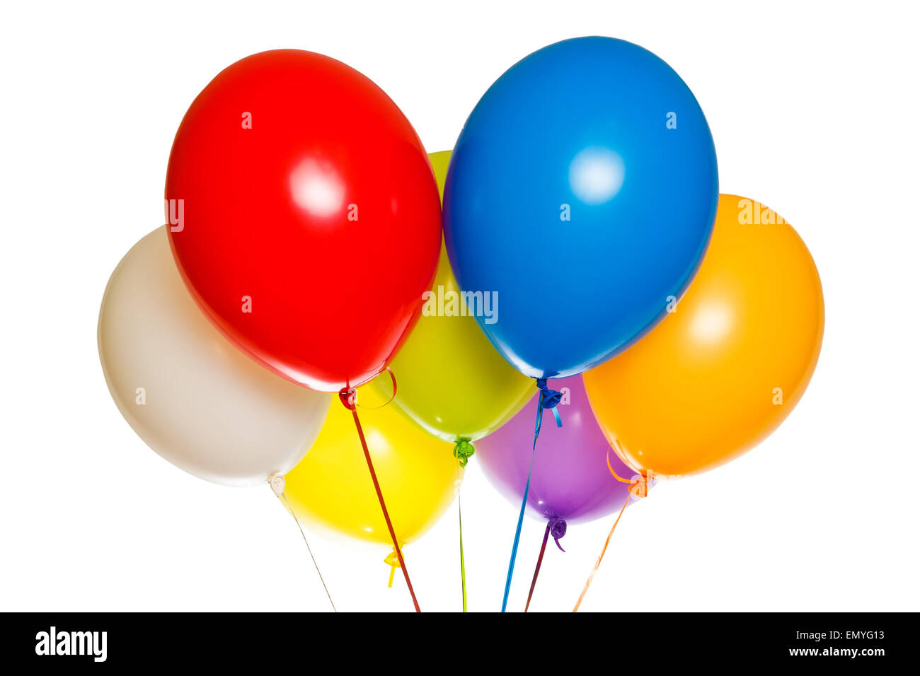 Colorful floating balloons isolated on white background. Celebra Stock ...