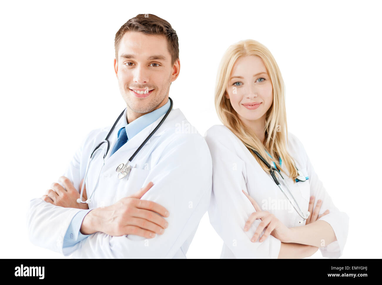 young male doctor and female nurse in hospital Stock Photo - Alamy