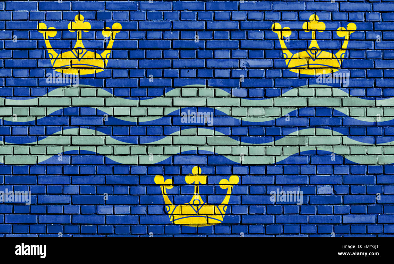 flag of Cambridgeshire painted on brick wall Stock Photo - Alamy