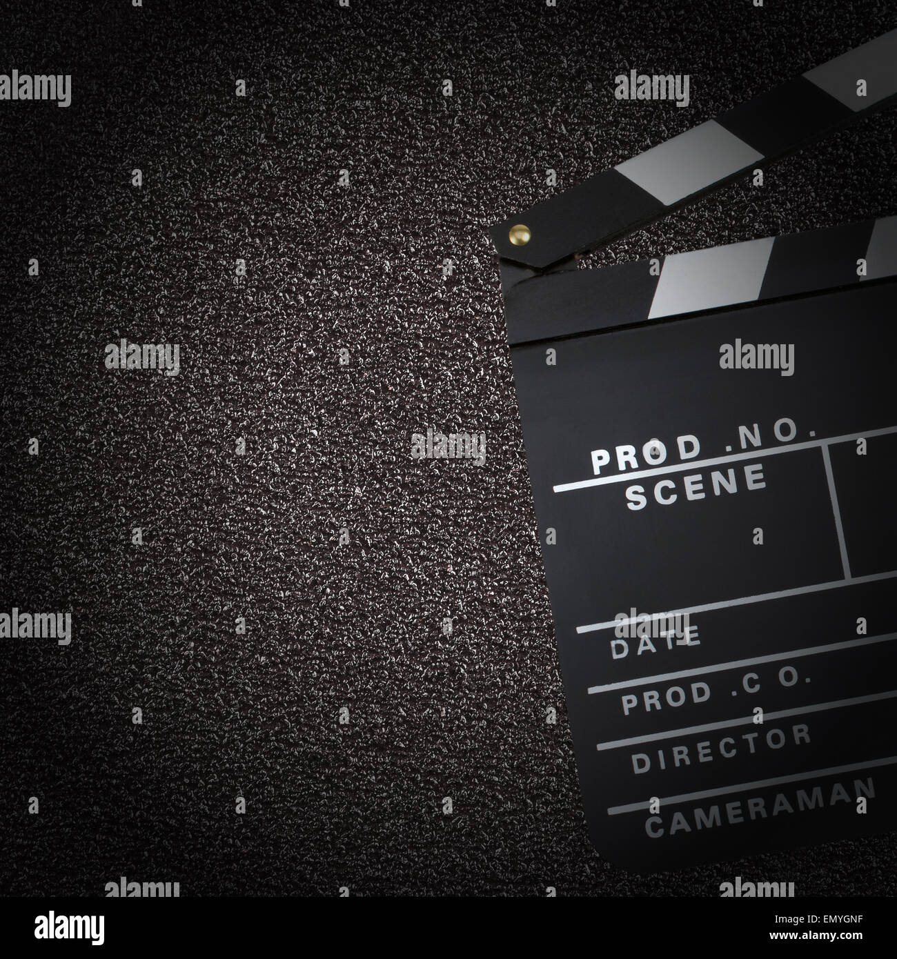 Movie production clapper board over dark textured background wit Stock ...