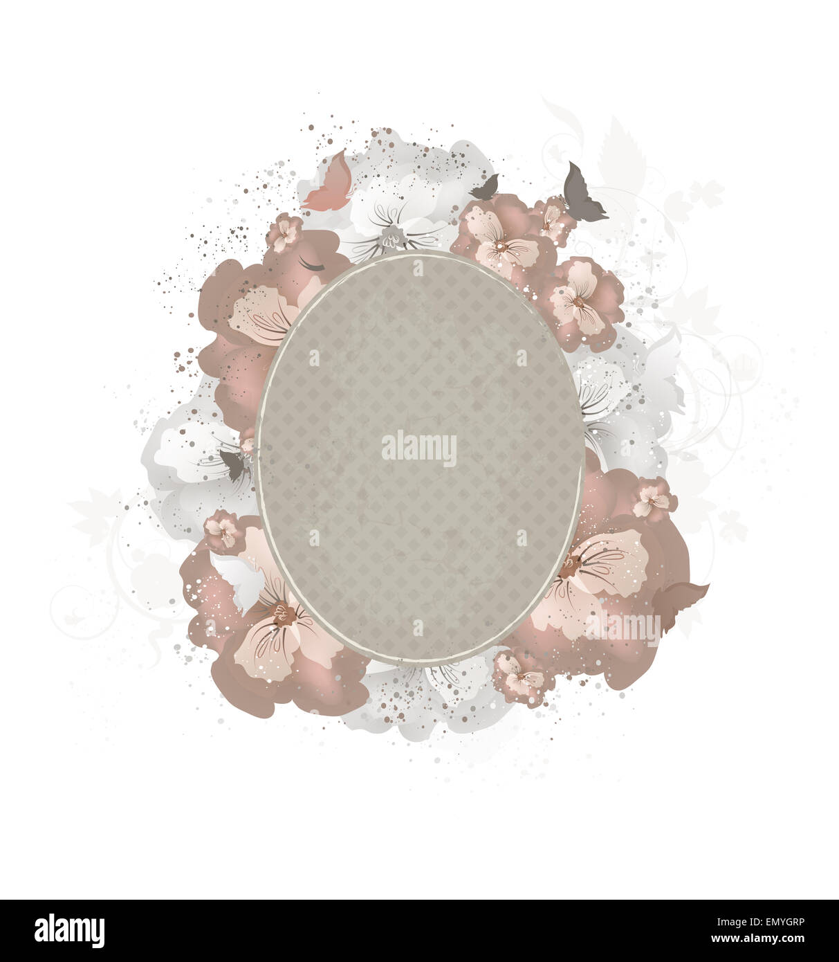 Floral frame on white Cut Out Stock Images & Pictures - Alamy