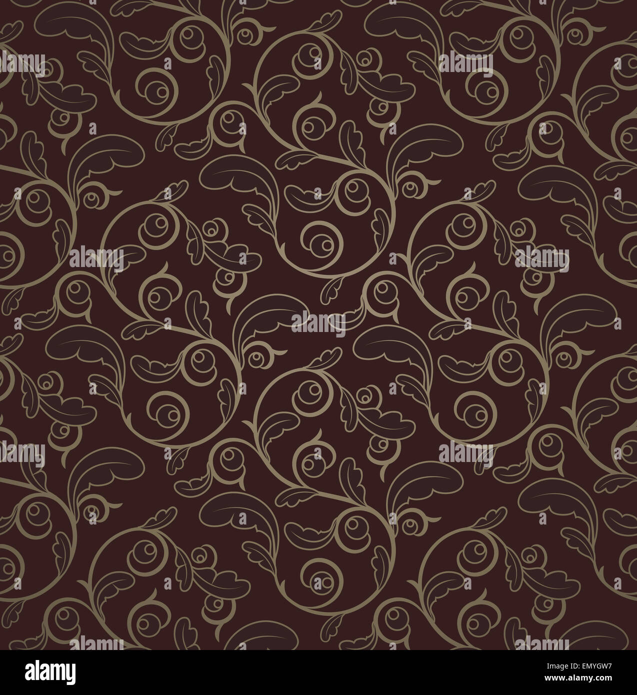 Vintage Dark Red And Gold Seamless Floral Pattern Stock Photo - Alamy