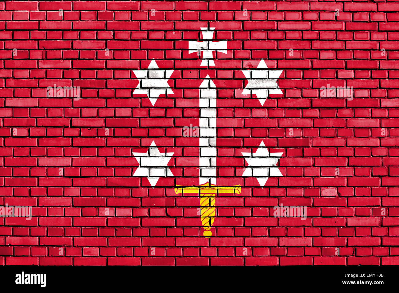 flag of Haarlem painted on brick wall Stock Photo - Alamy