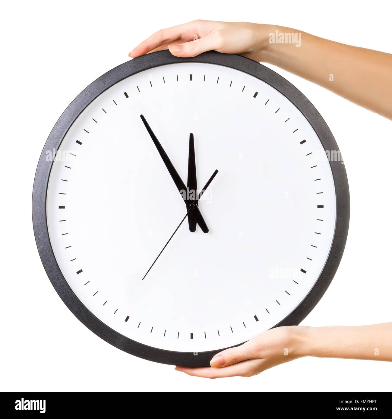 Woman time clock busy Cut Out Stock Images & Pictures - Alamy