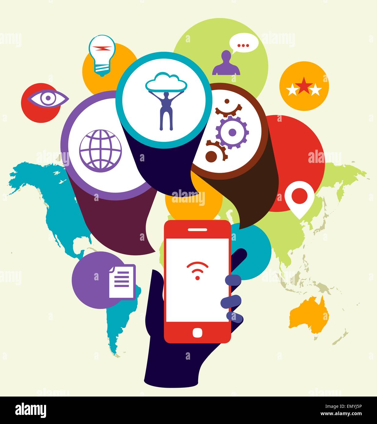 Mobile phone device seo optimization. Business concept illustration ...