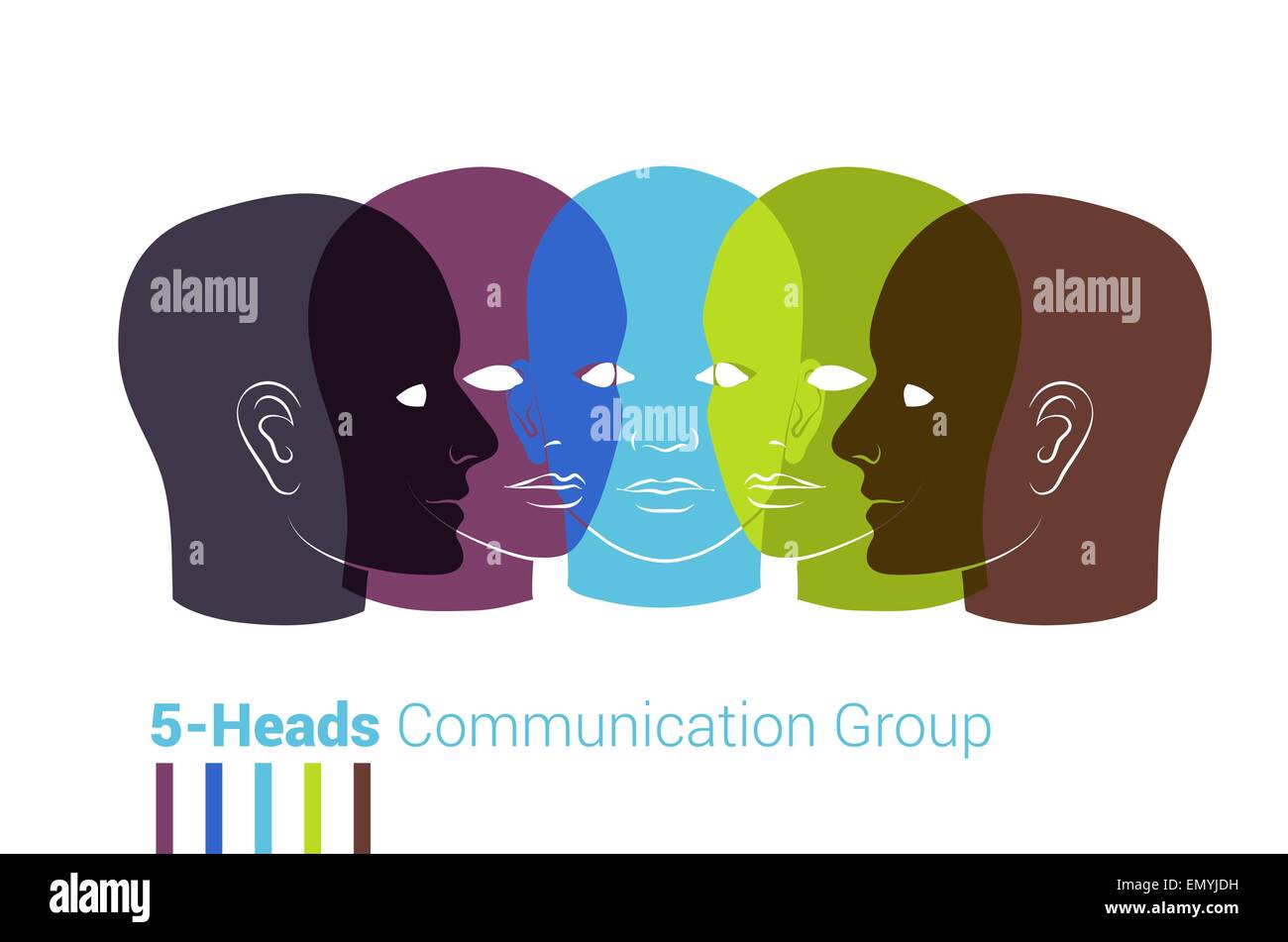 Human heads silhouettes. Group of people talking, working together ...