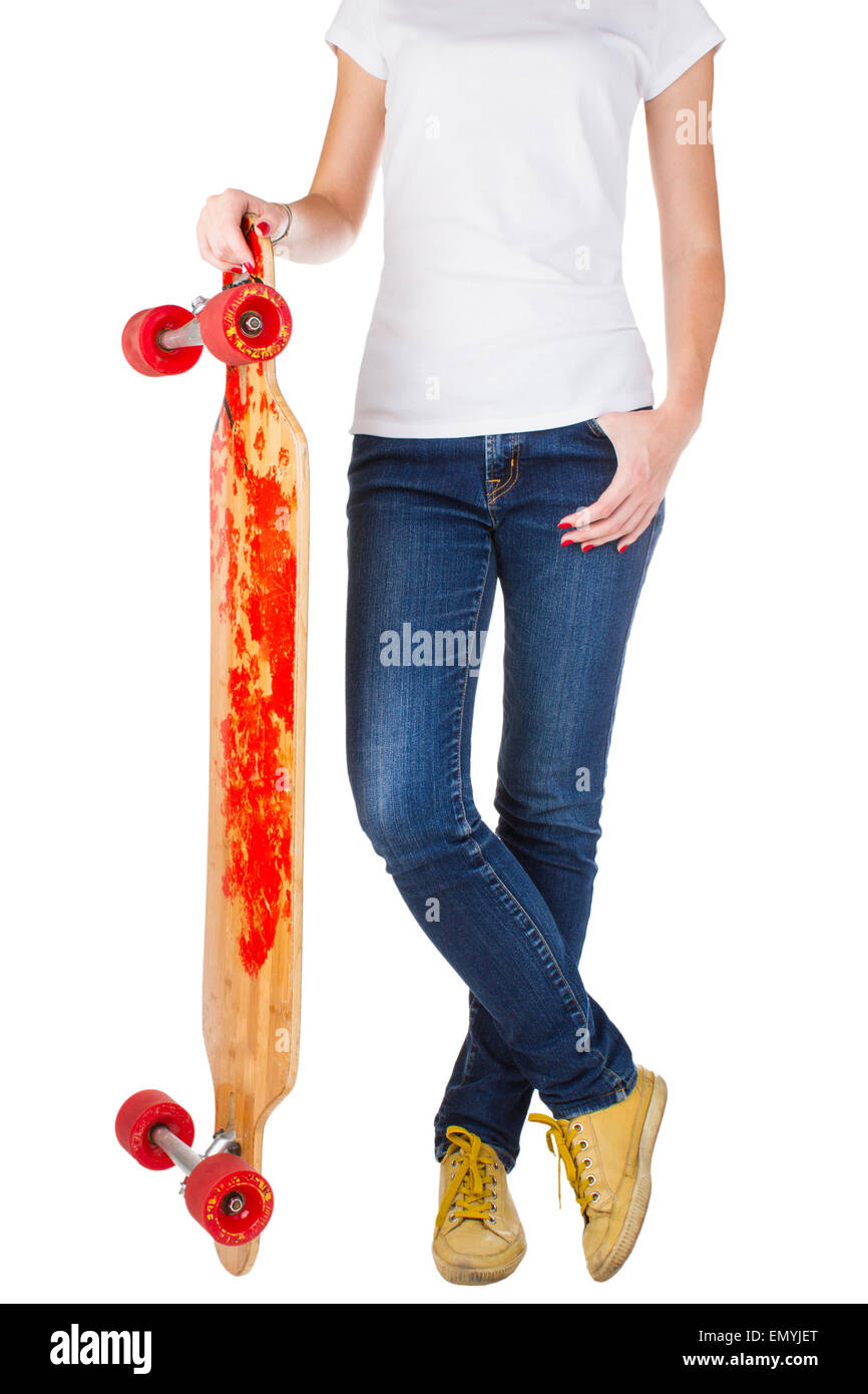Woman with longboard hi-res stock photography and images - Alamy