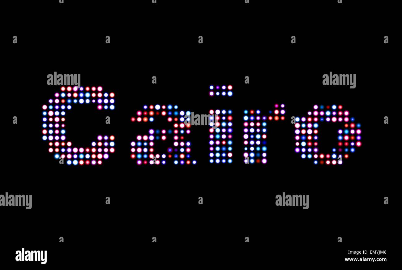 Cairo led text Stock Photo - Alamy