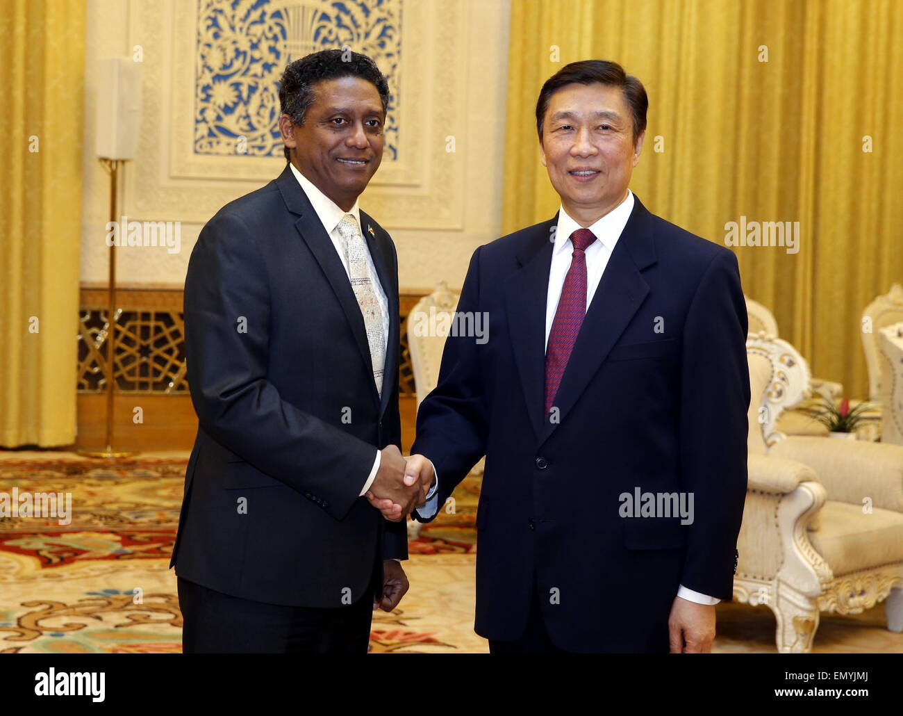 Beijing, China. 24th Apr, 2015. Chinese Vice President Li Yuanchao (R ...