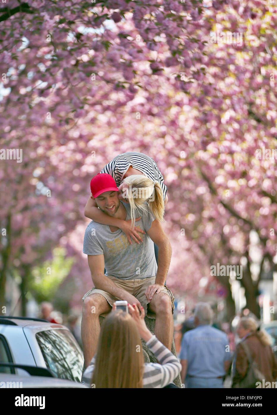 Bonn, Germany. 24th Apr, 2015. Sabrina and Fabian from Cologne pose for ...