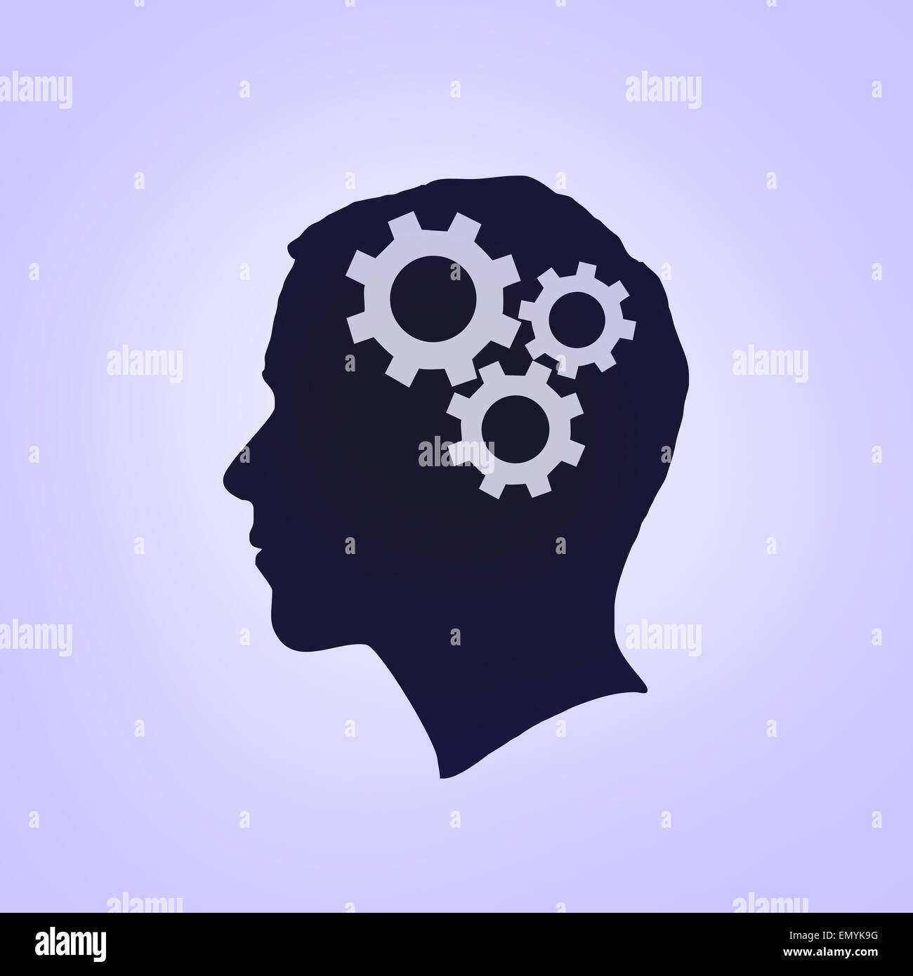 Man head profile brain hi-res stock photography and images - Alamy