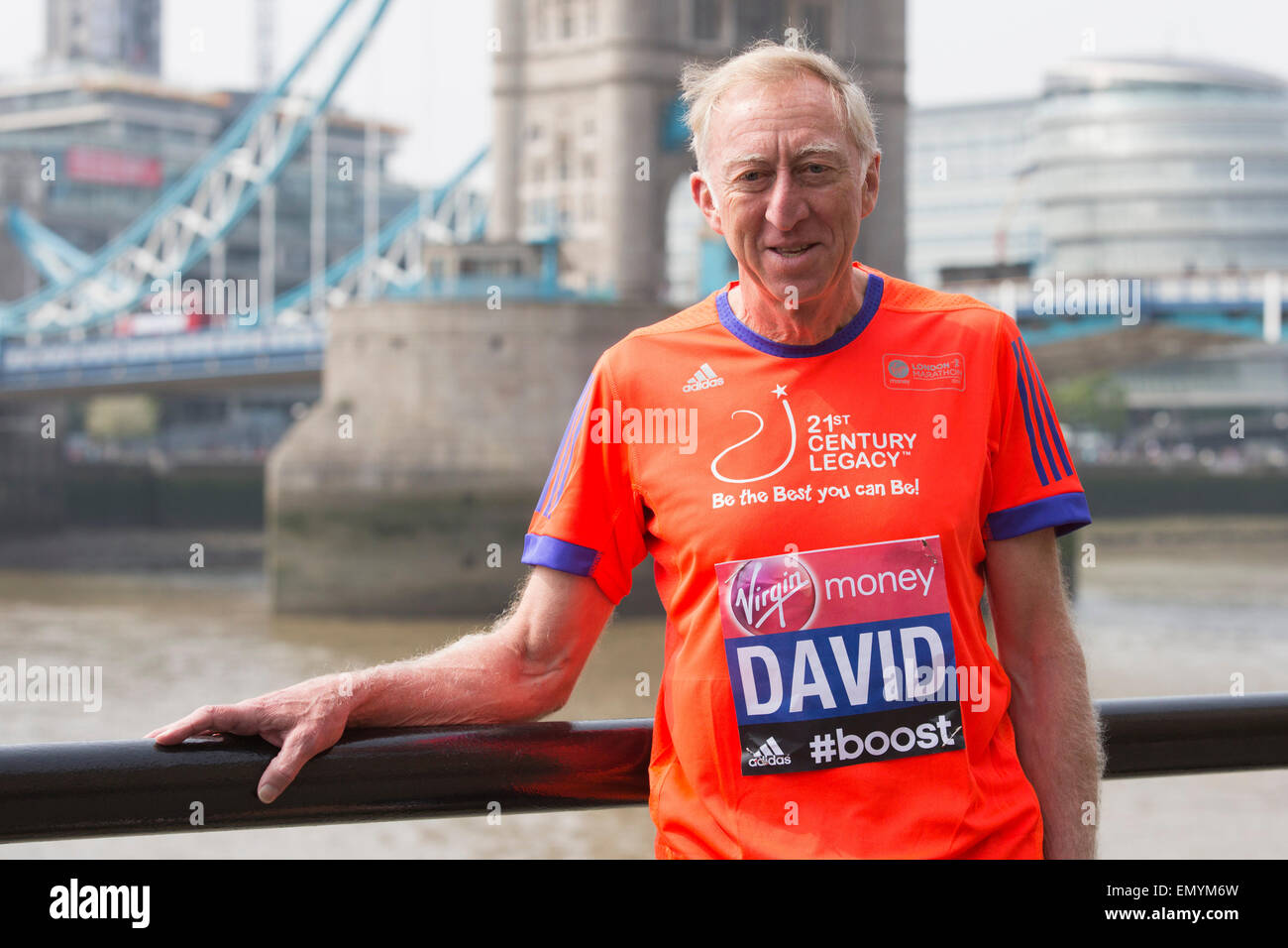London, UK. 24 April 2015. 1968 Olympic gold medal winner David Hemery ...