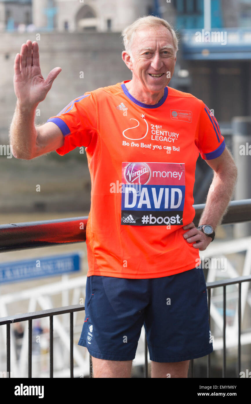 London, UK. 24 April 2015. 1968 Olympic gold medal winner David Hemery ...