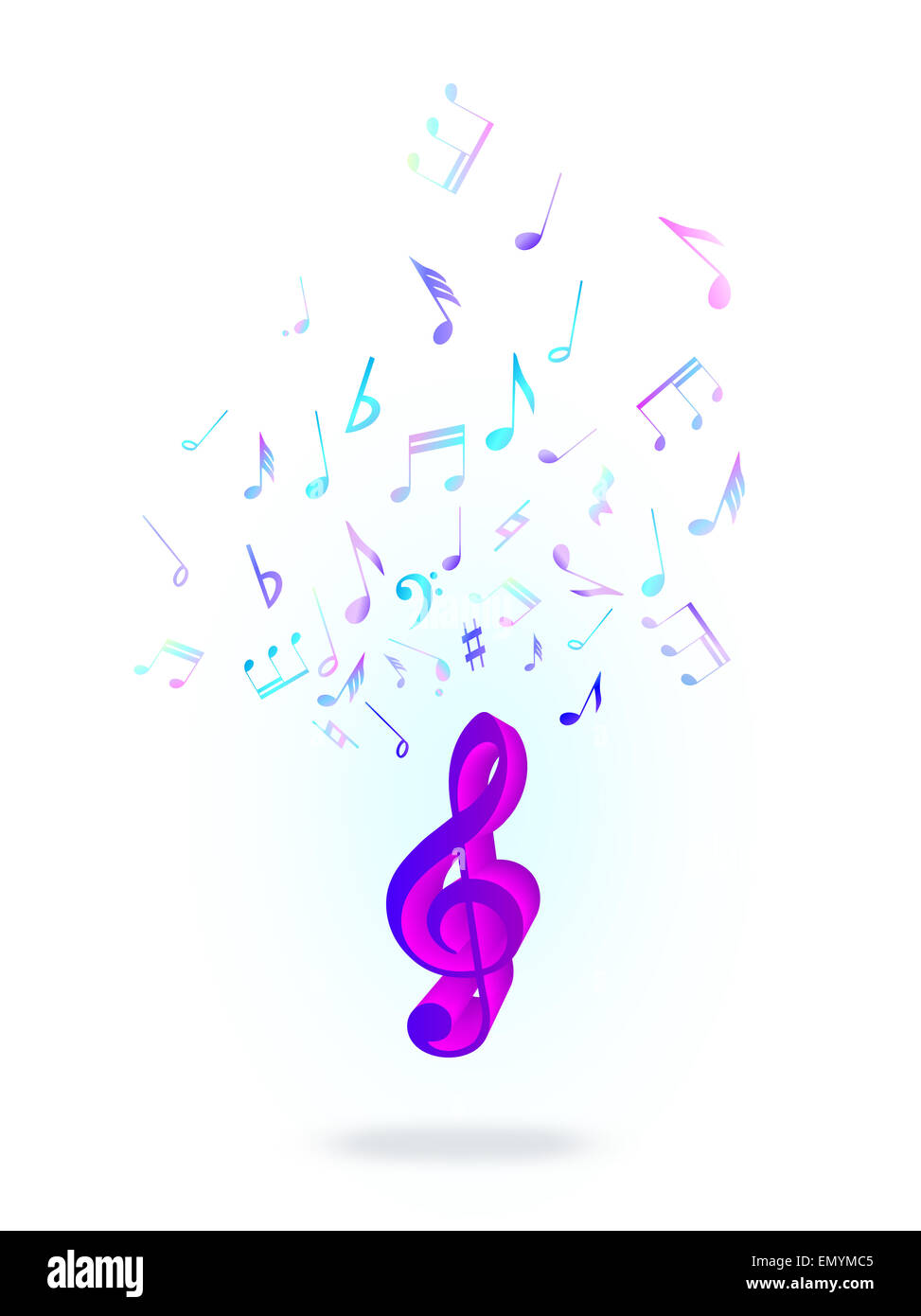 Musical background clef notes Cut Out Stock Images & Pictures - Alamy