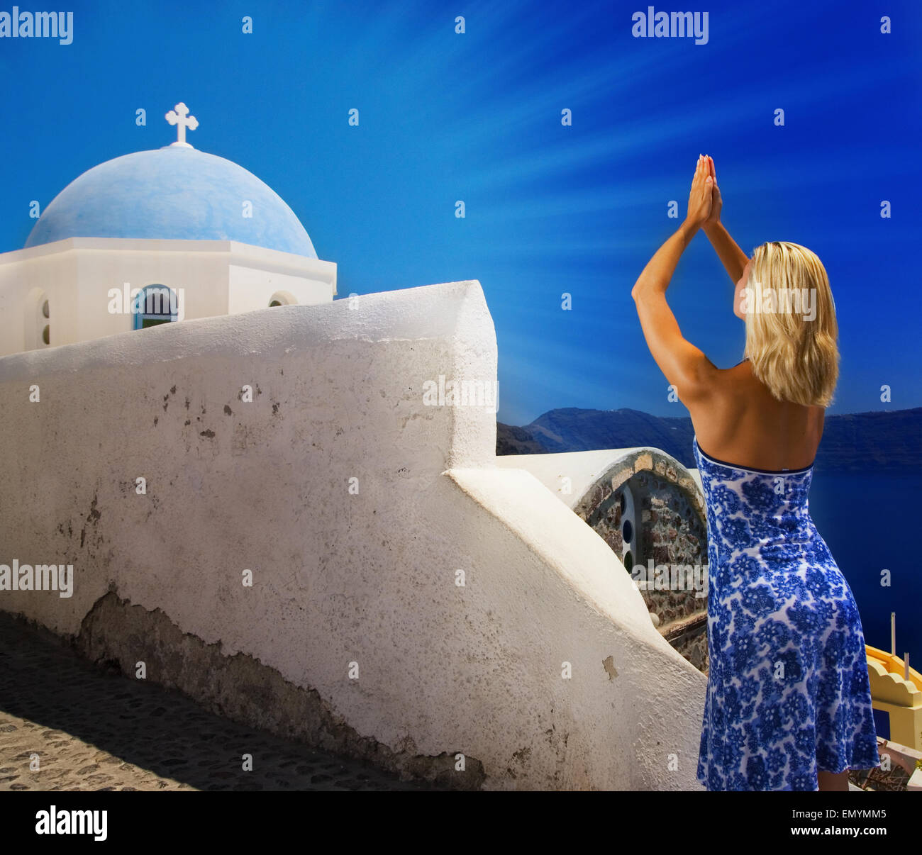 Woman Praying Praising God Religion High Resolution Stock Photography ...