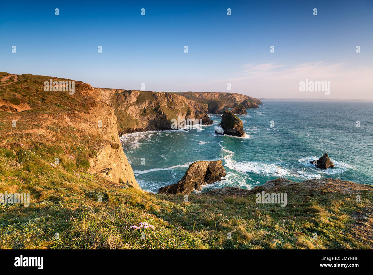 The South West Coast Path as it crosses Pentire Steps on the North ...