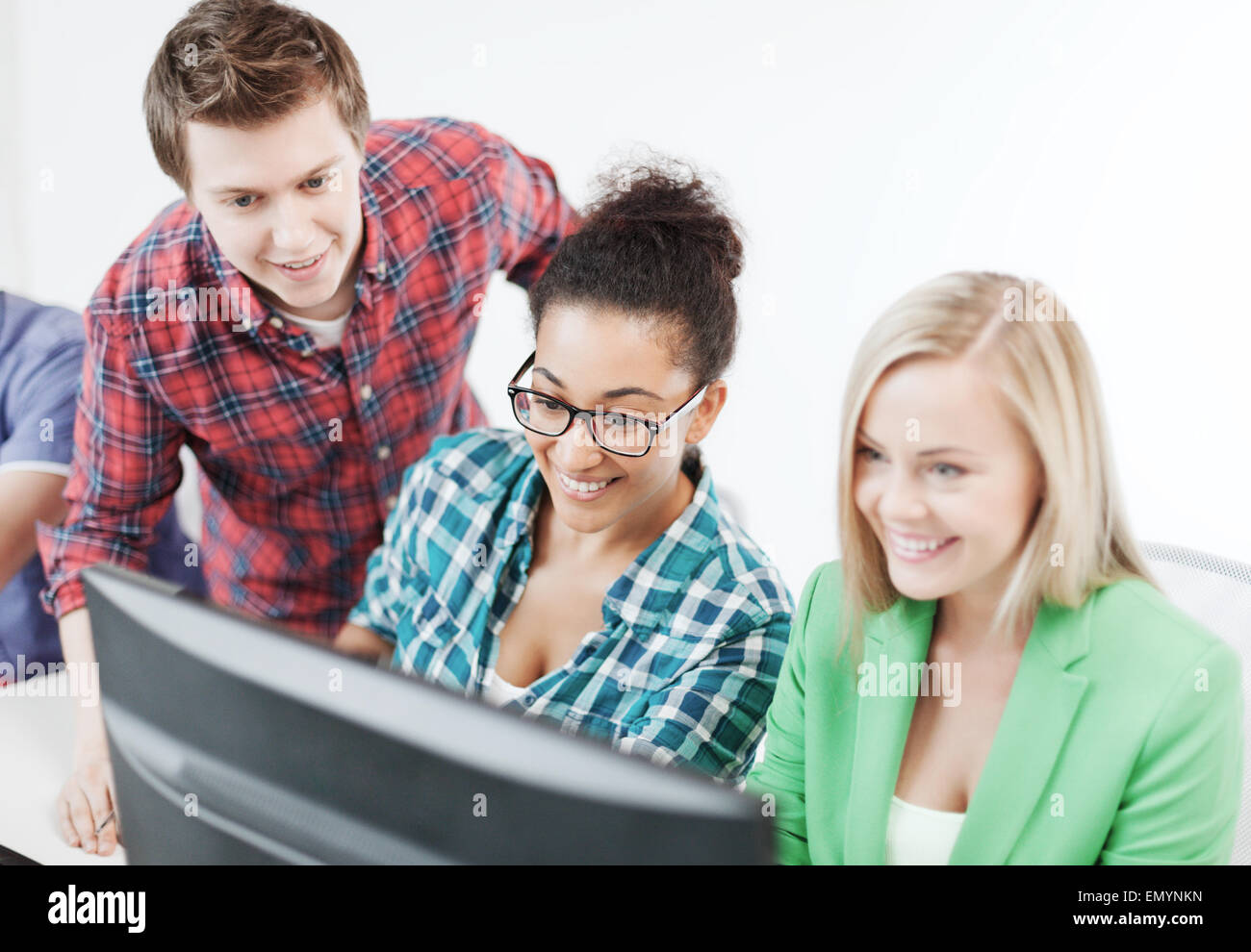 students with computer studying at school Stock Photo - Alamy