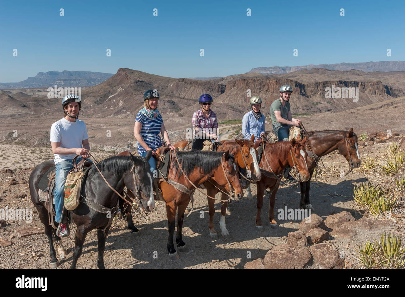 Horseback riding in Big Bend Ranch State Park. Texas. USA Stock Photo ...