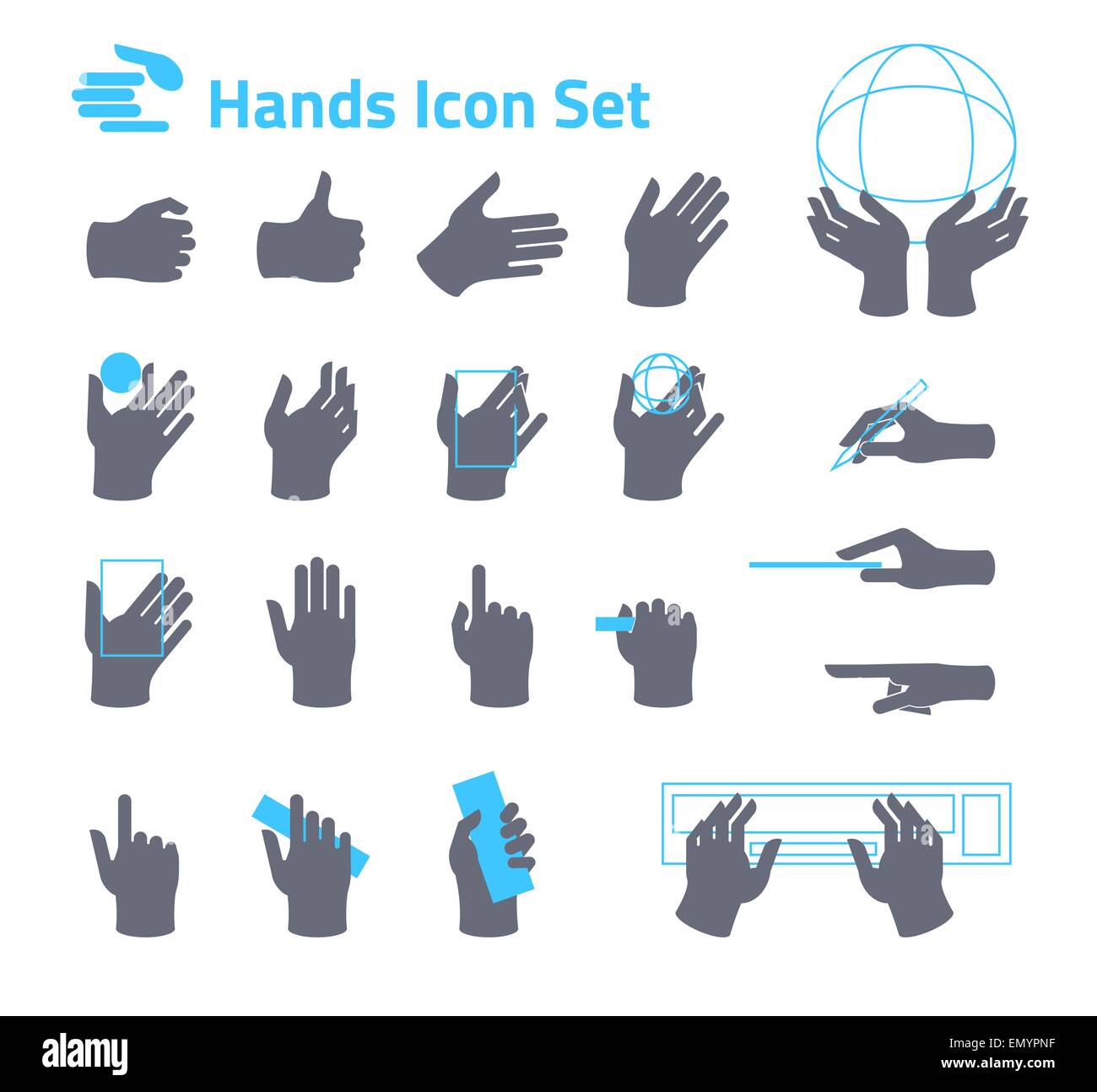 Set icons hands holding Cut Out Stock Images & Pictures - Alamy