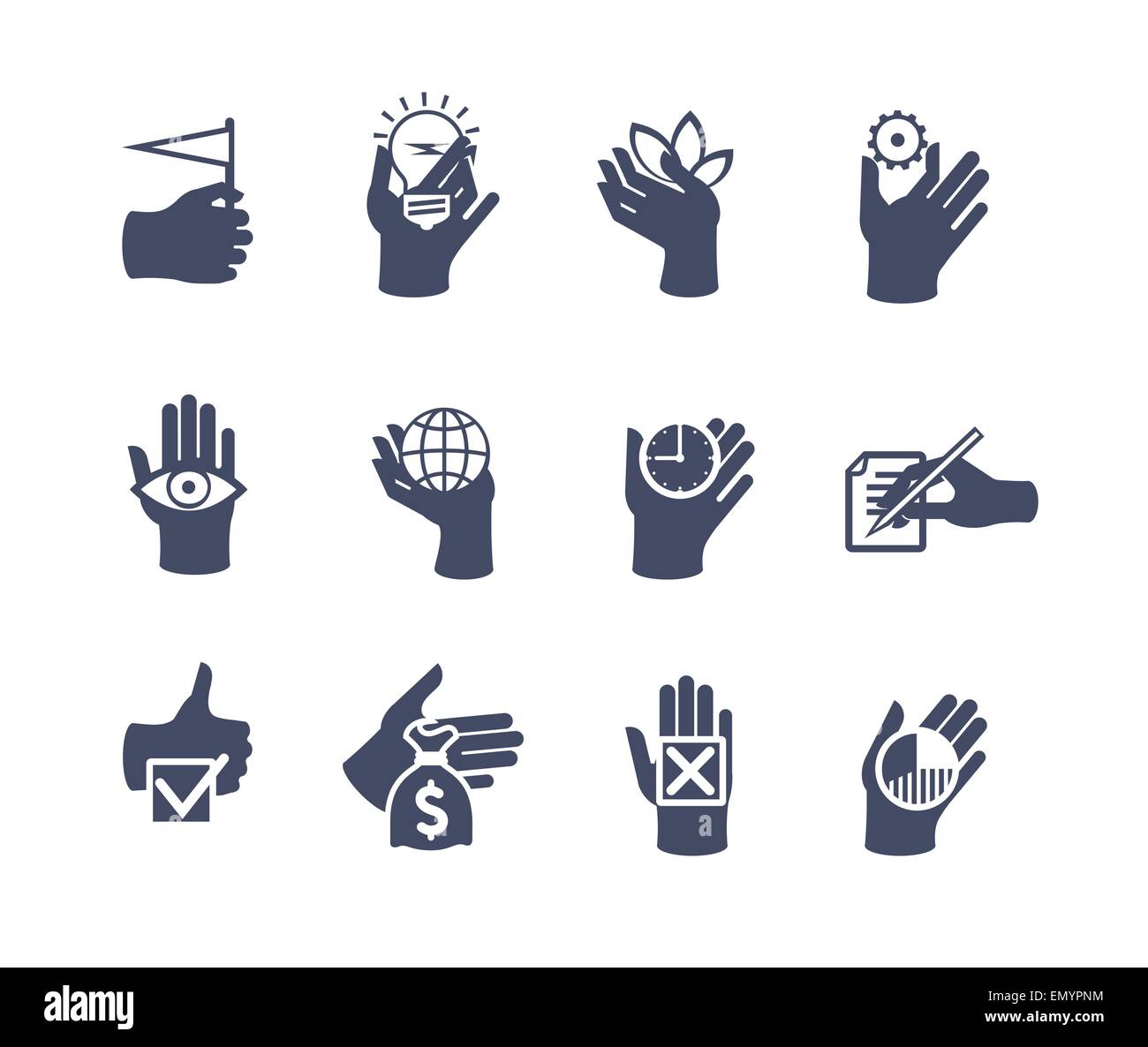 Hands icon set for website or application. Flat design Stock Vector ...