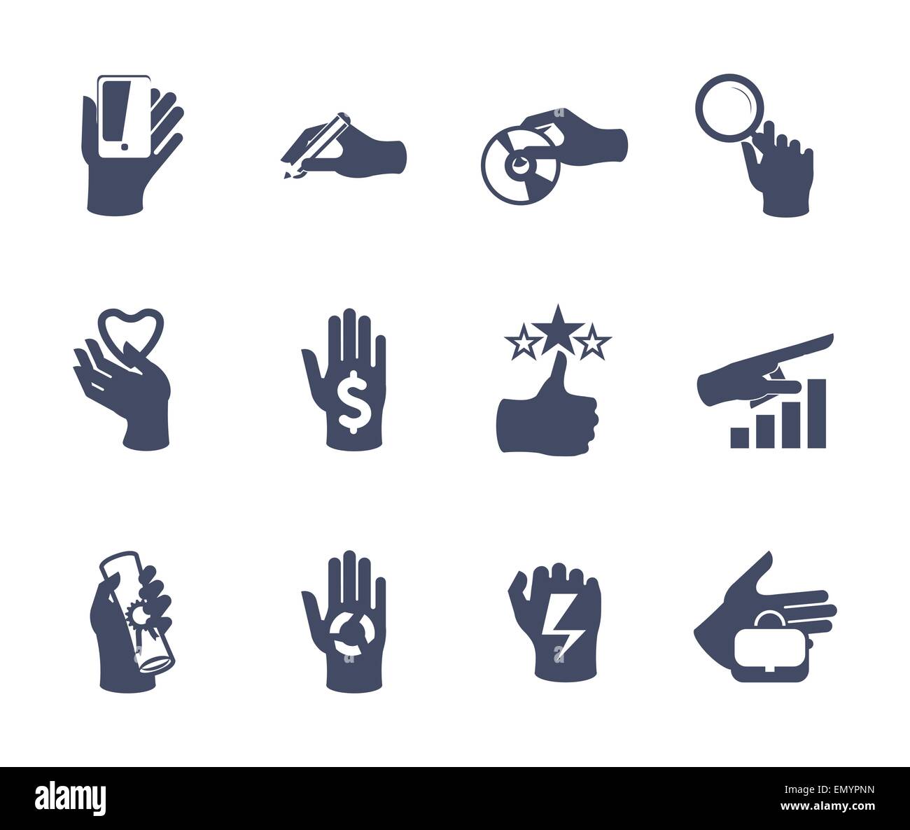 Hands icon set for website or application. Flat design Stock Vector ...