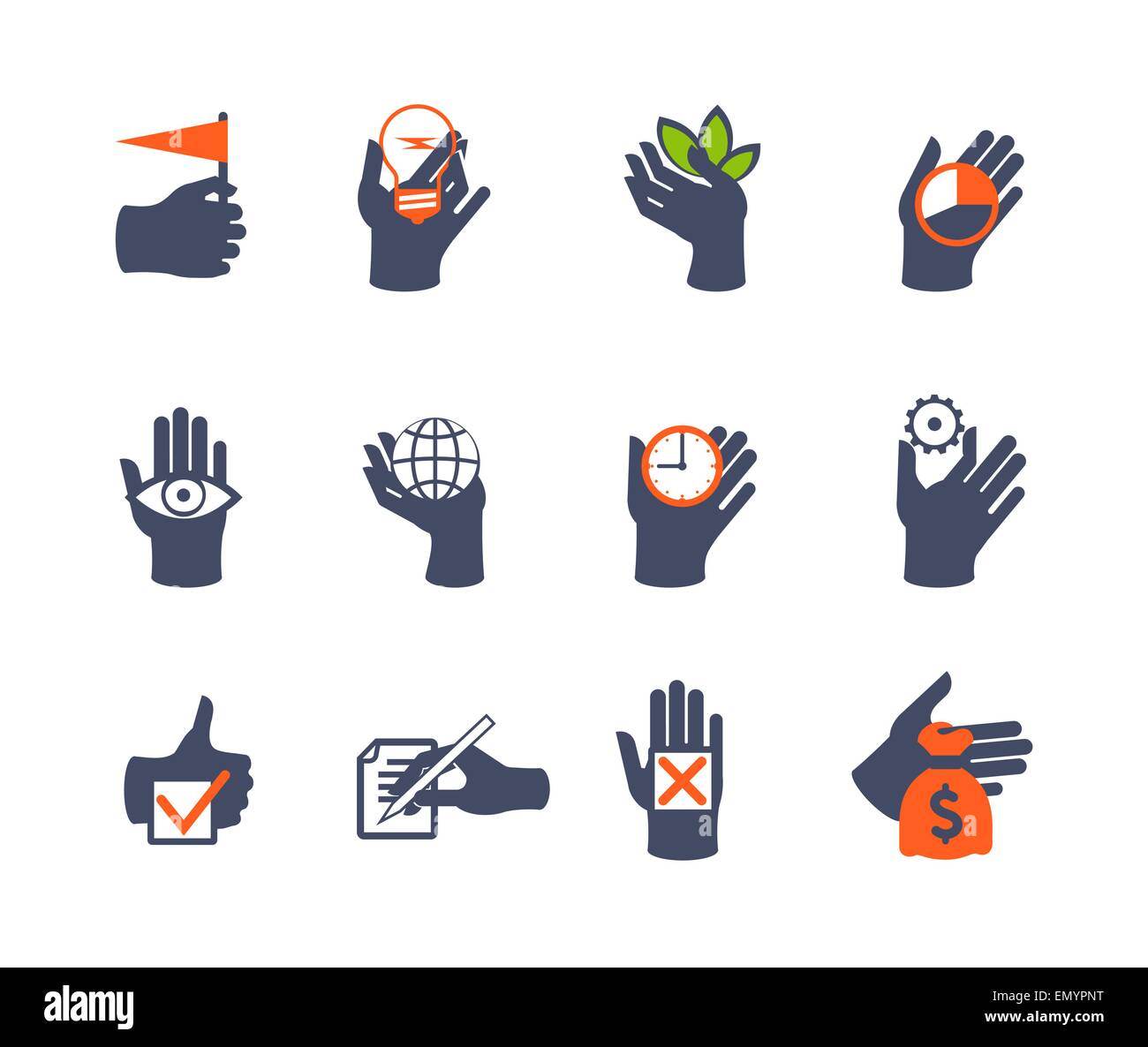 Hands icon set for website or application. Flat design Stock Vector ...