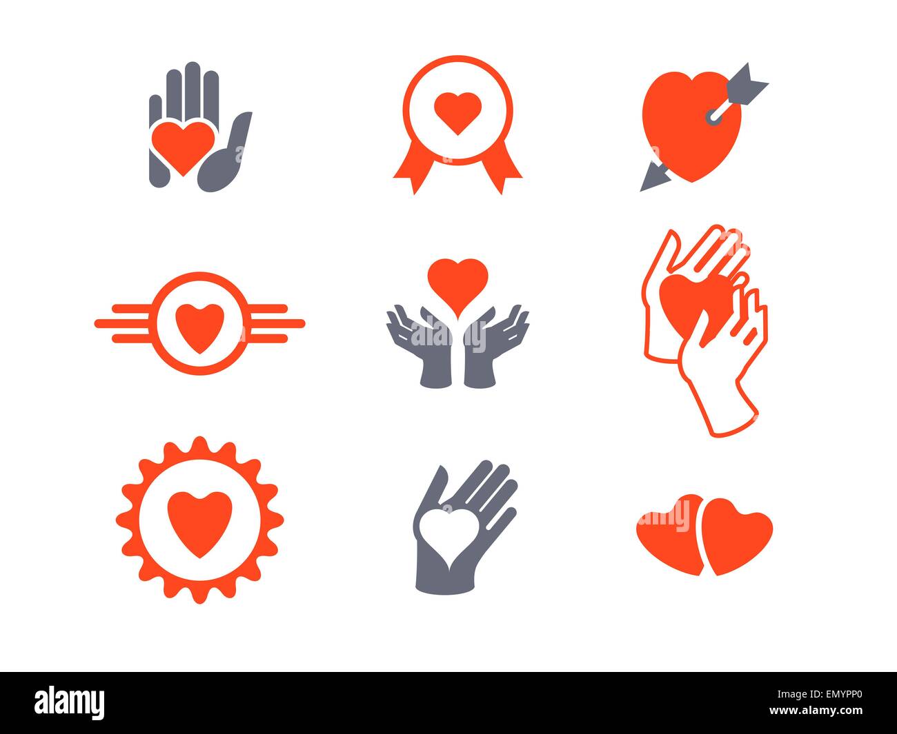 Human hands giving hearts Stock Vector Images - Alamy