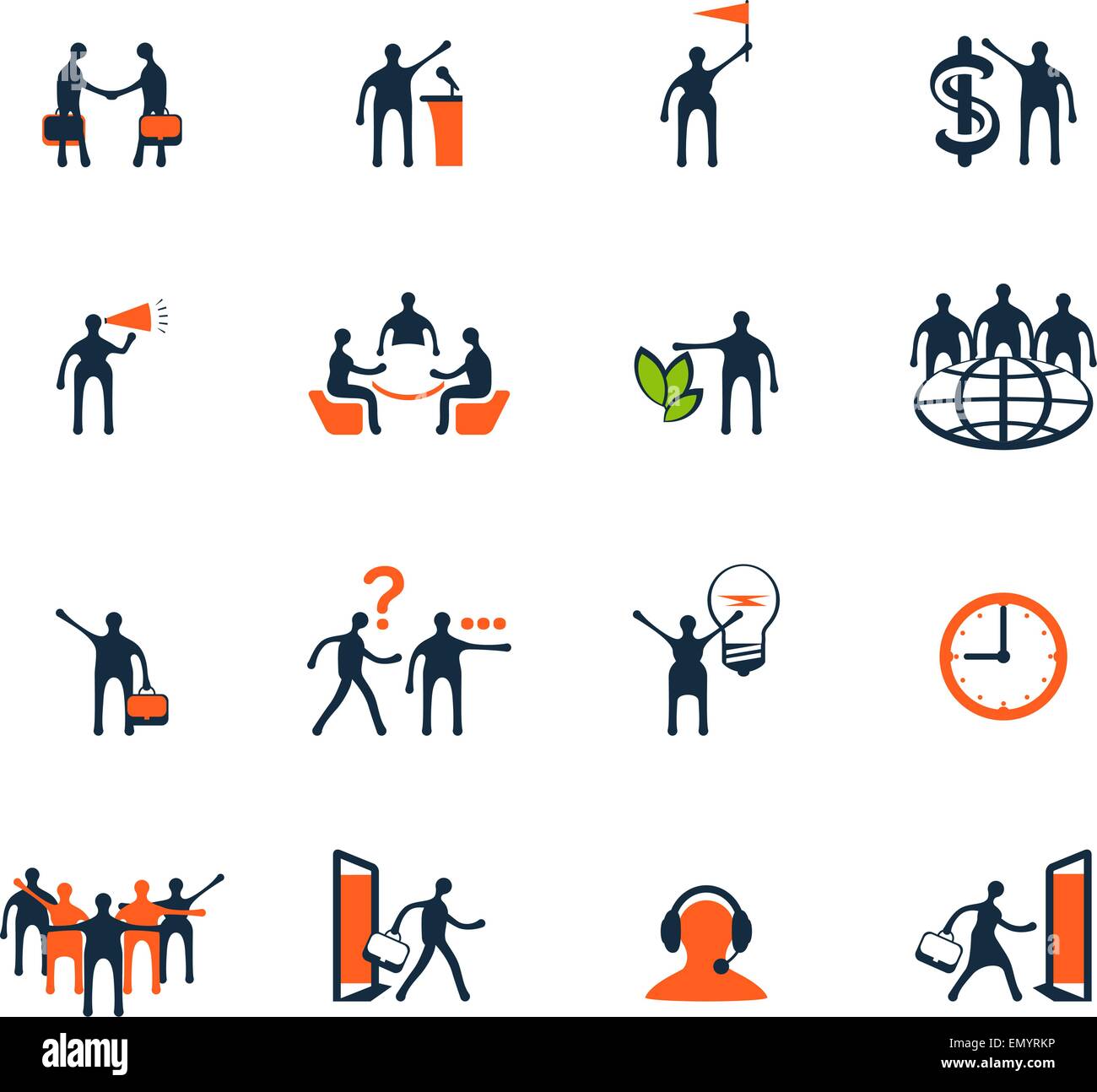Business people icons. Management, human resources, marketing, e ...