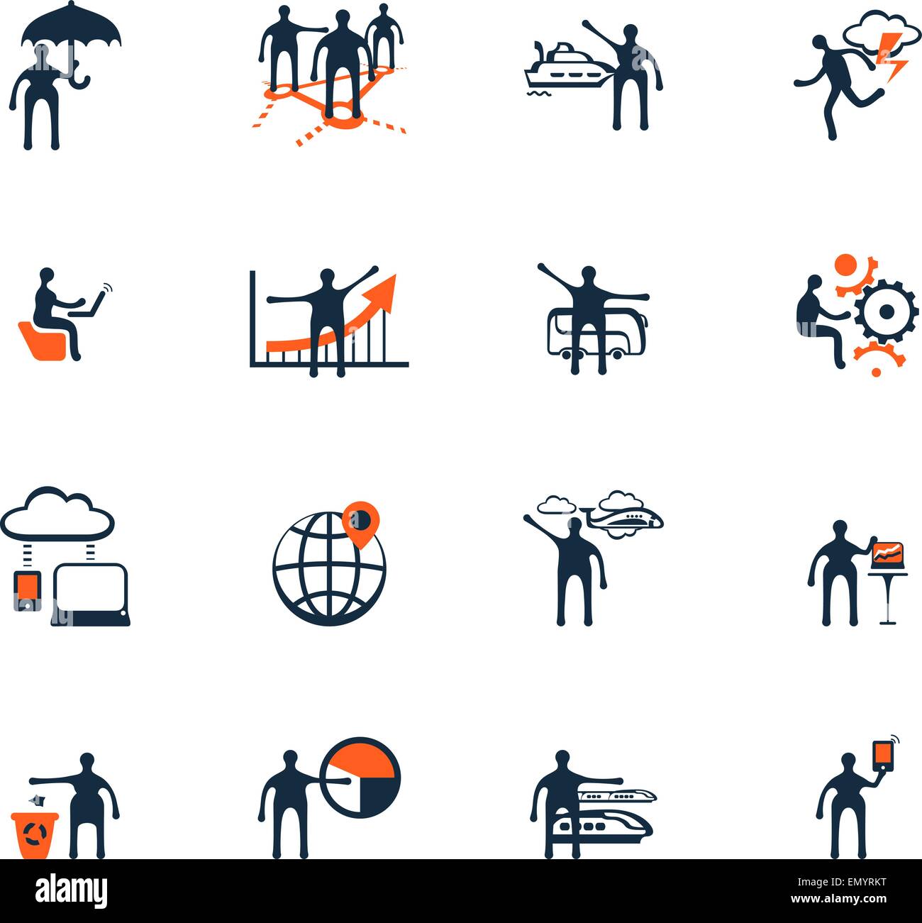 Business people icons. Management, human resources, marketing, e ...