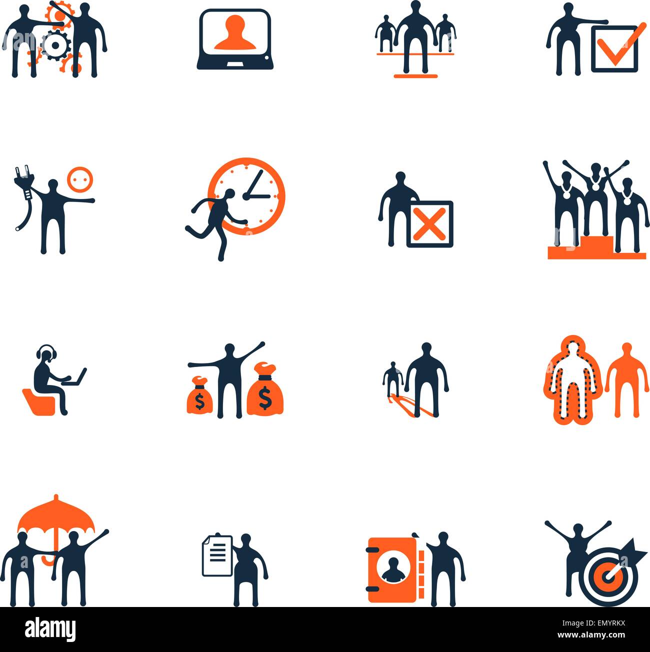 Business people icons. Management, human resources, marketing, e ...