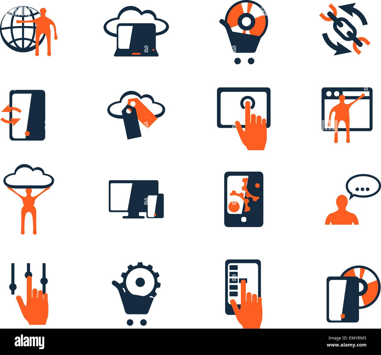 Business icon set. Software and web development, marketing, e-commerce ...