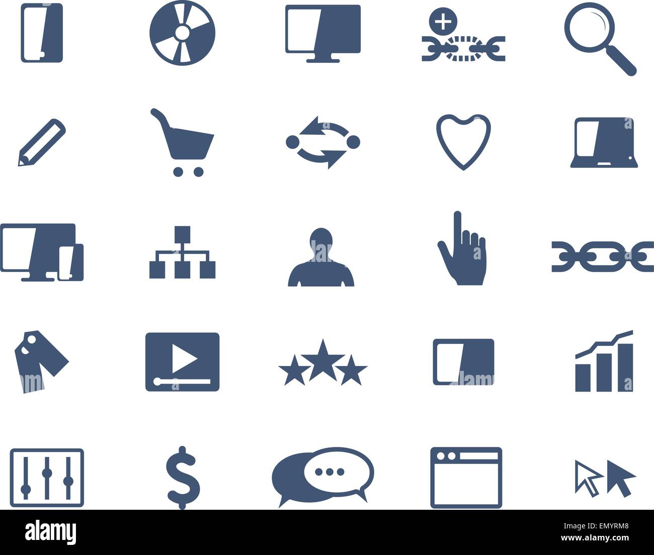 Business icon set. Software and web development, marketing, e-commerce ...