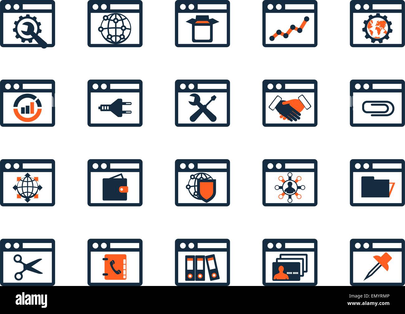 Business icon set. Software, web development, finance, banking. Flat ...