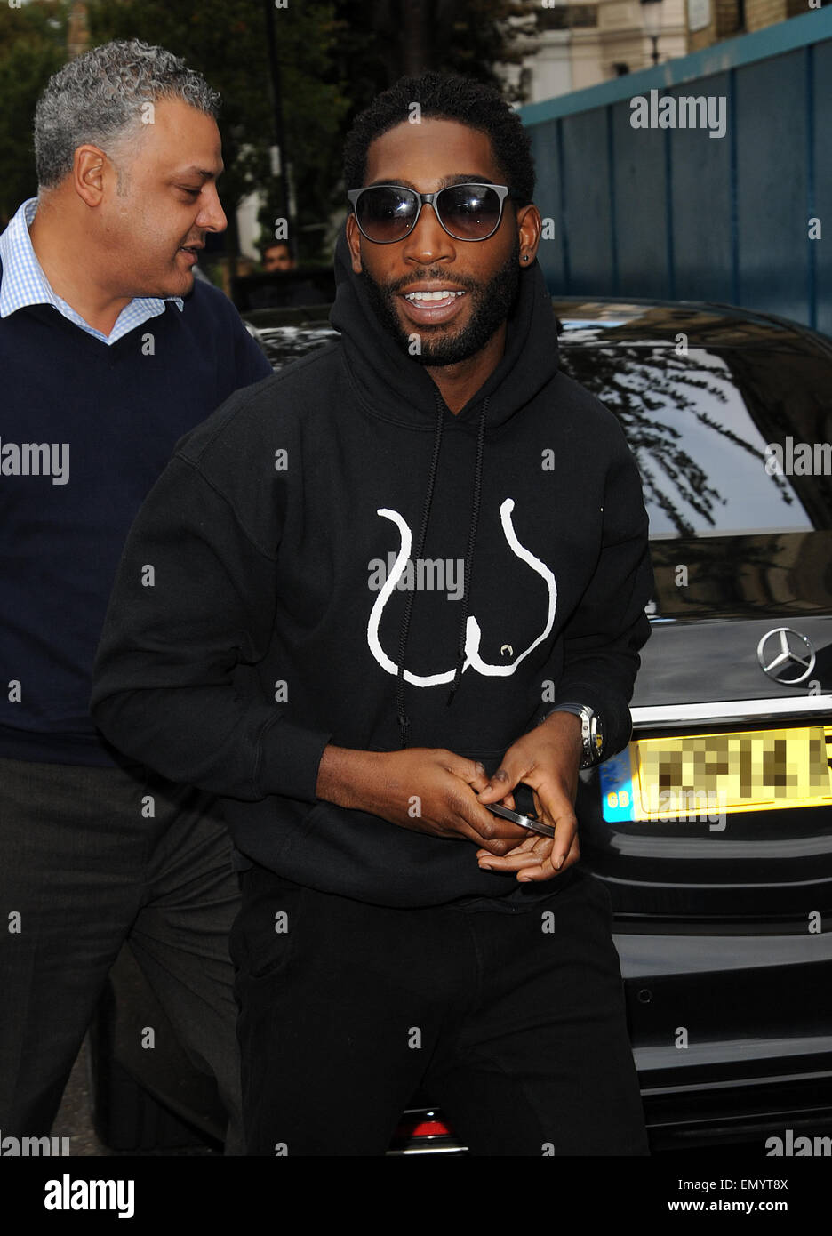 Tinie Tempah arrives at a studio in West London Featuring: Tinie Tempah ...