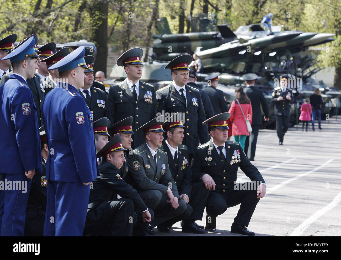 Kiev, Ukraine. 24th Apr, 2015. Ukrainian officers take part in a ...