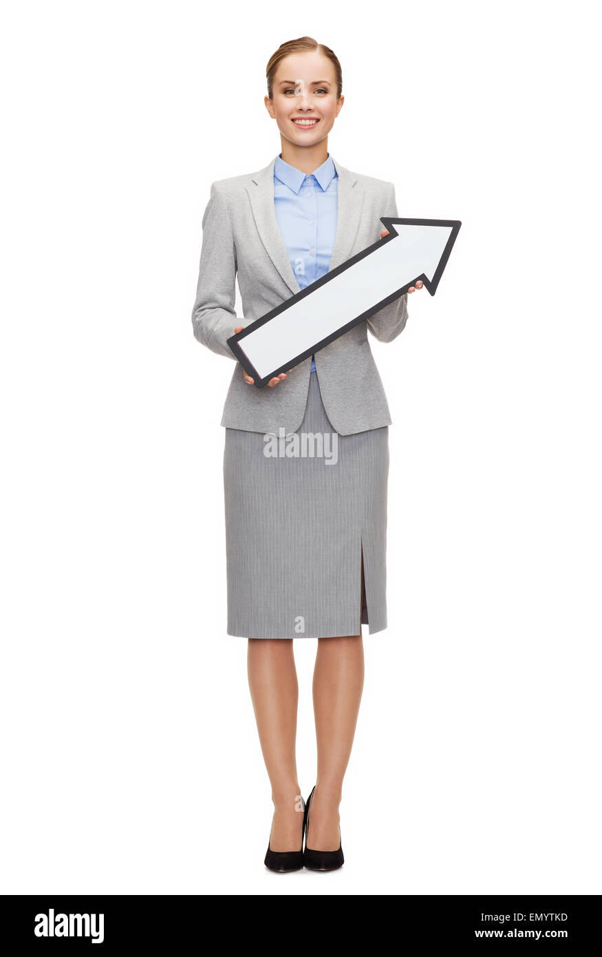 smiling businesswoman with direction arrow sign Stock Photo - Alamy smiling businesswoman with direction arrow sign Stock Photo - Alamy